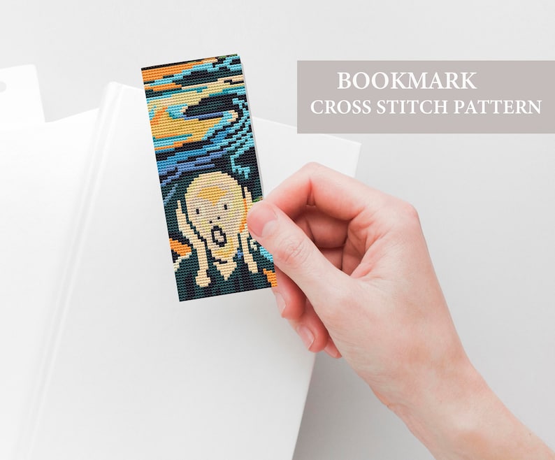 The Scream Cross-stitch Pattern Bookmark Mini Art PDF - Etsy