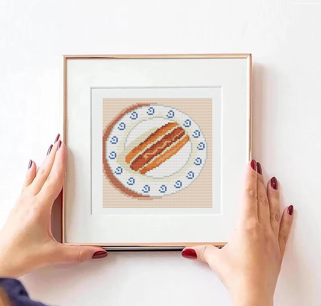 Hot Dog Cross Stitch Pattern: Modern Kitchen Food Art (instant PDF) - Etsy