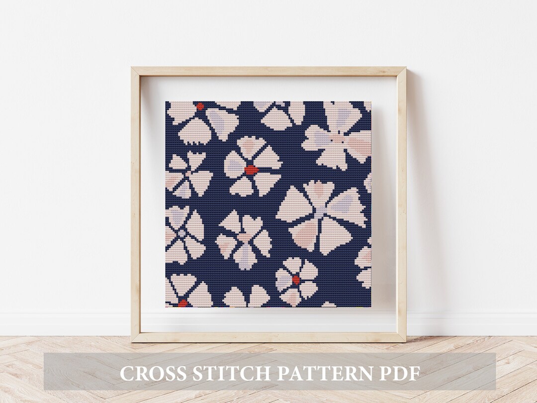 Floral Cross Stitch Pattern, Seamless Cross Stitch,modern Cross Stitch ...