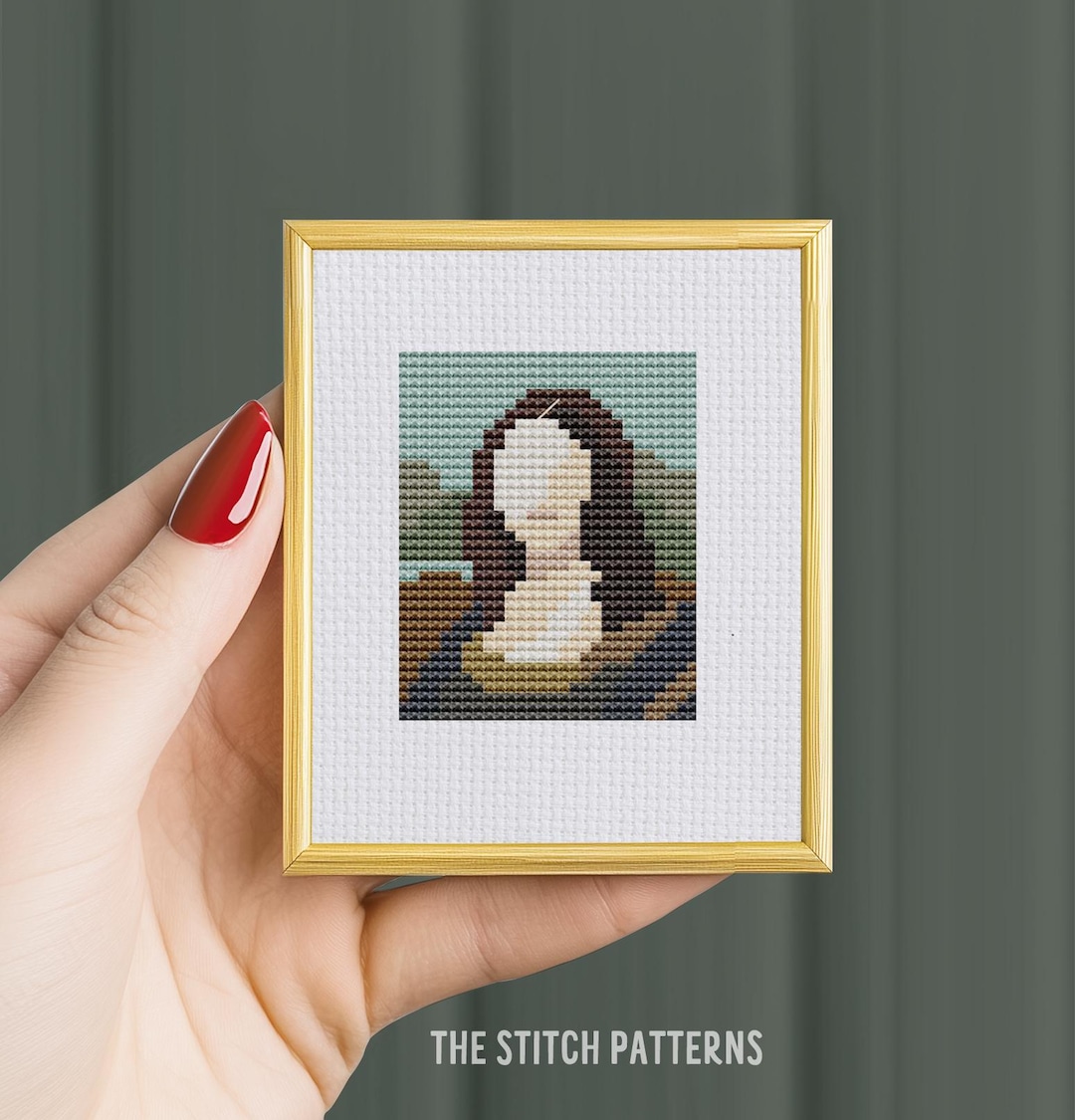 The Mona Lisa Cross-stitch Pattern, Mini Art, PDF Download, Leonardo Da ...