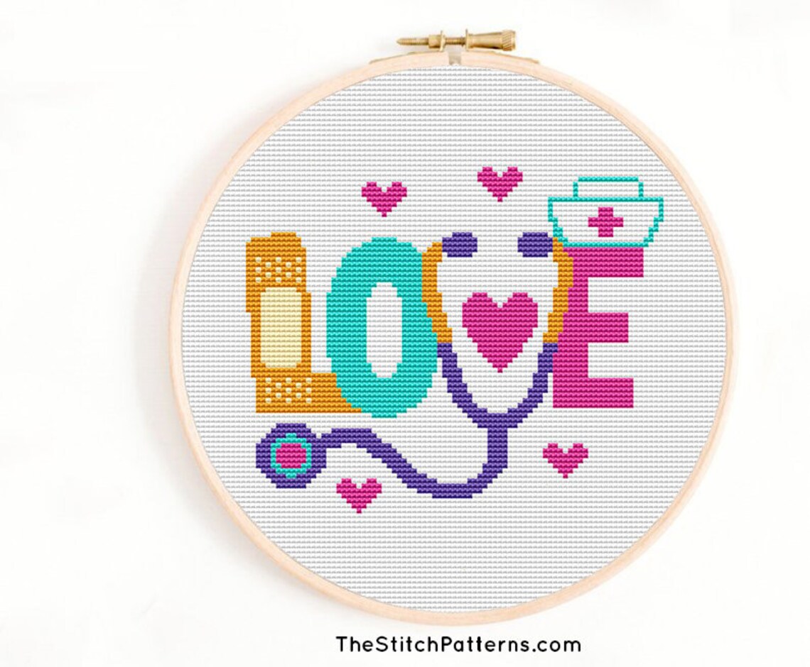 Nurse Cross Stitch Pattern Health Cross Stitch Nurse Theme | Etsy