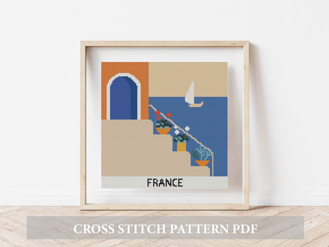 France Cross Stitch Pattern,printable PDF Pattern , Easy Stitch,french ...