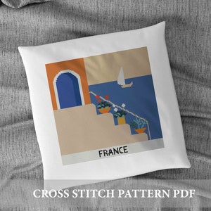 France Cross Stitch Pattern,printable PDF Pattern , Easy Stitch,french ...