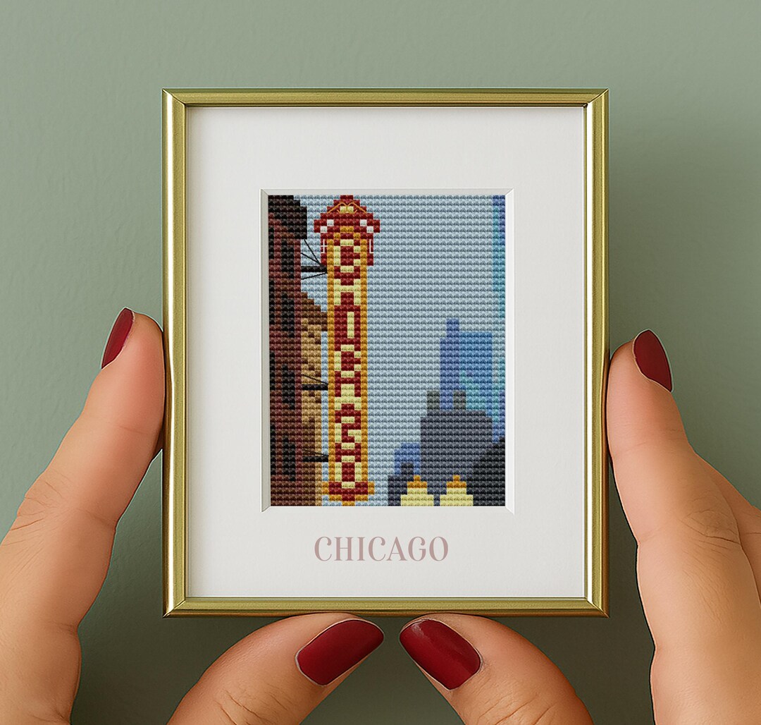 Mini Chicago Cross Stitch Pattern: Cityscape Counted Chart (PDF Pattern ...