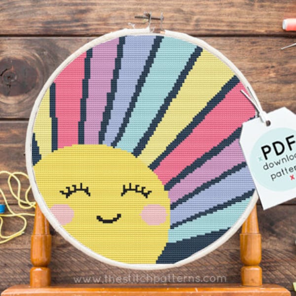 Sun Cross Stitch - Etsy