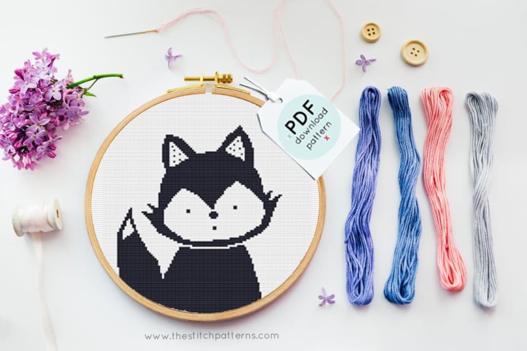 Fox Cross Stitch Pattern Pdf, Modern Cross Stitch, Embroidery Hoop Art ...