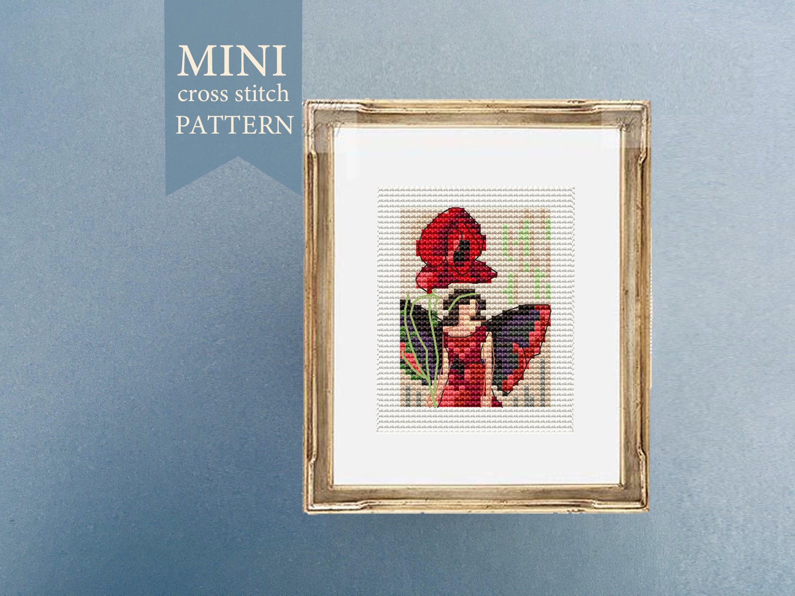 Mini Cross Stitch PDF the Poppy Fairy Cicely by - Etsy