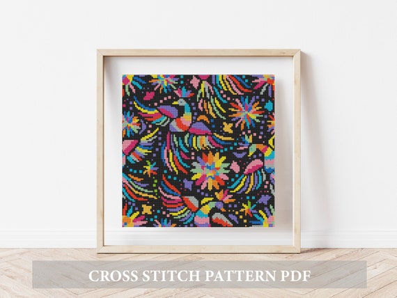 Mexican Cross Stitch Pattern Mexican Patterns Square Cross - Etsy