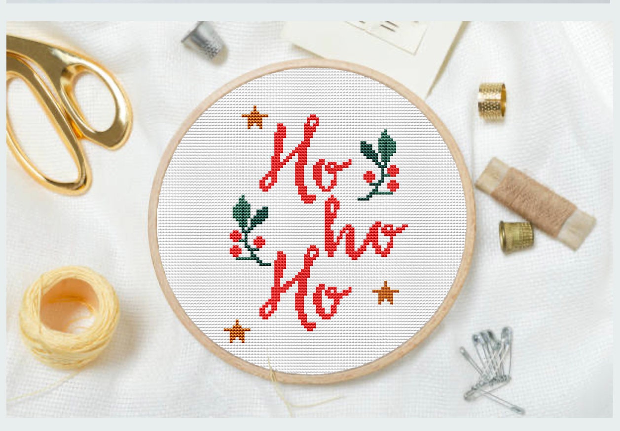 Christmas Cross Stitch Pattern Ho Ho Ho Cross Stitch Merry - Etsy