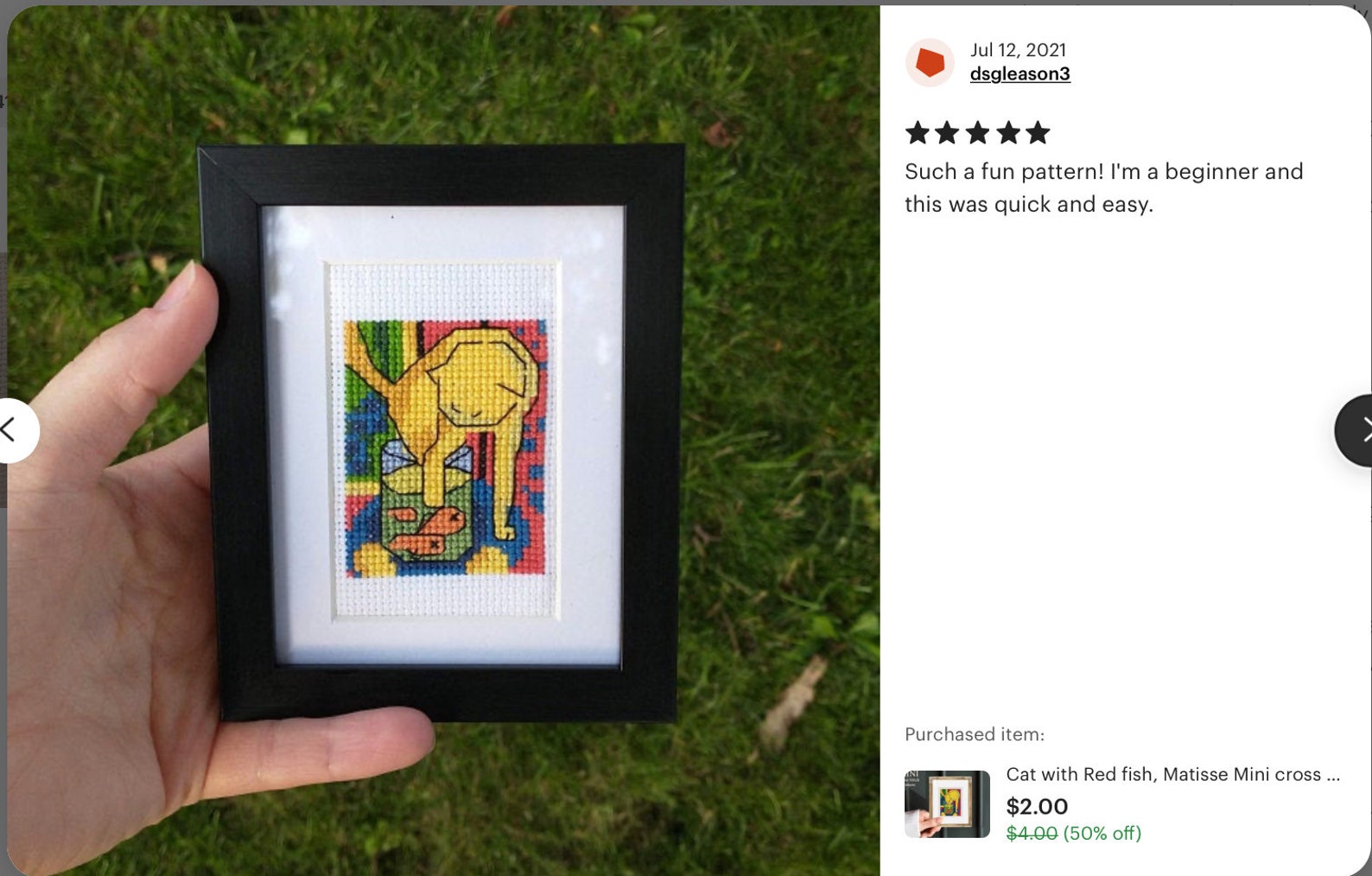 Cat With Red Fish, Matisse Mini Cross Stitch Artwork Cross Stitch ...