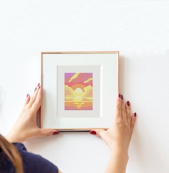 Mini Sunset Cross Stitch Pattern Modern Cross Stitch - Etsy