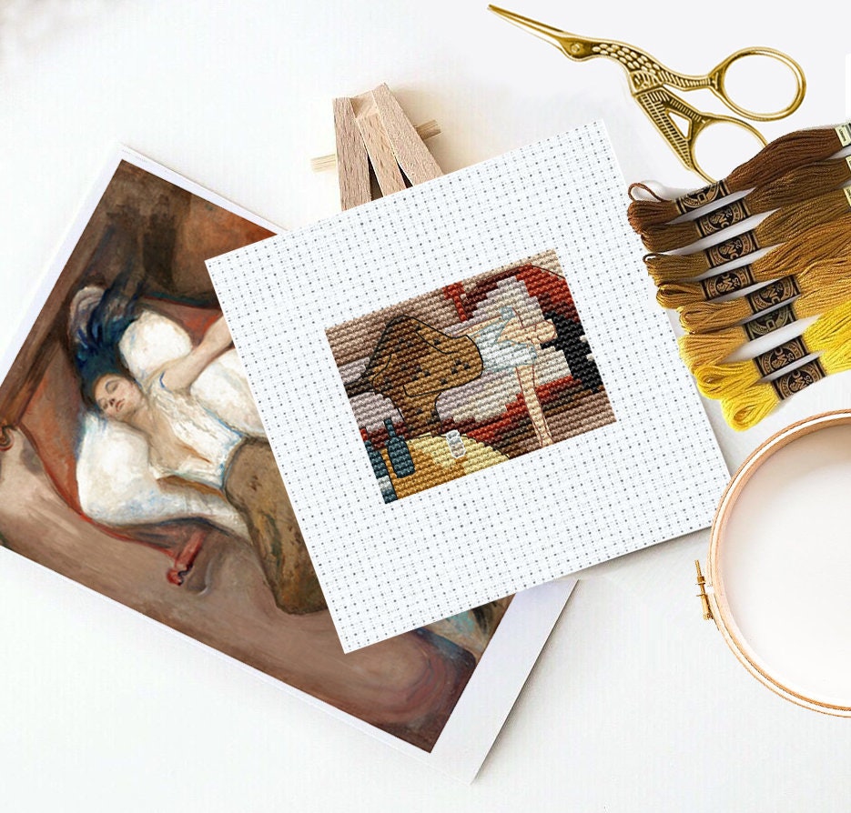 Edvard Munch 'the Day After' Mini Cross Stitch Pattern (digital PDF ...