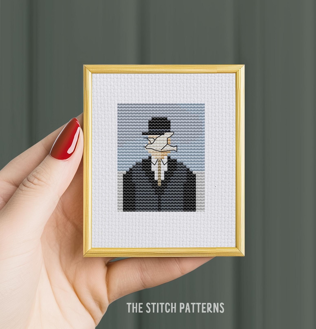 Man in a Bowler Hat Mini Cross Stitch Artwork Cross Stitch Pattern PDF ...