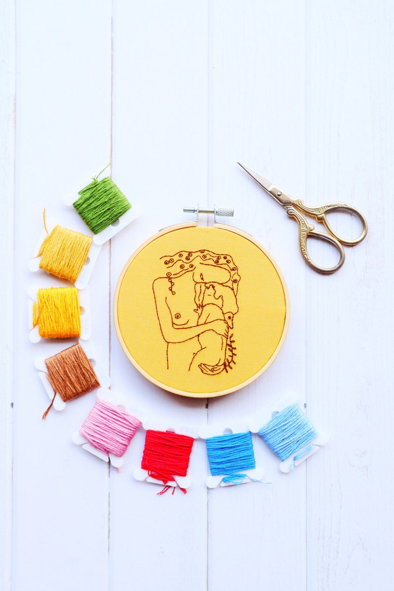 PDF Pattern Gustav Klimt mother and Child Hand | Etsy