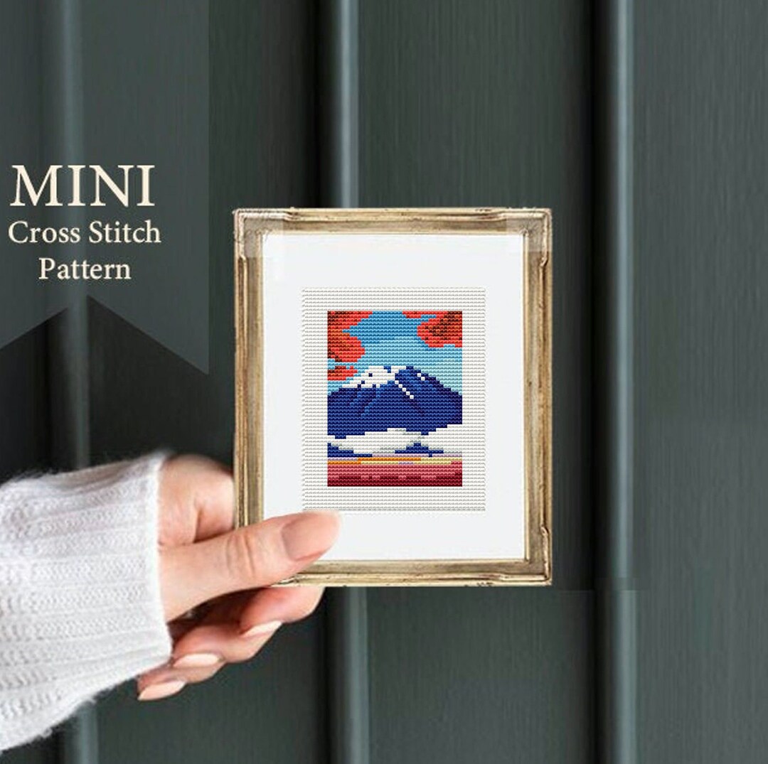 Mountain Landscape Cross Stitch Pattern: Modern Nature Embroidery (PDF ...