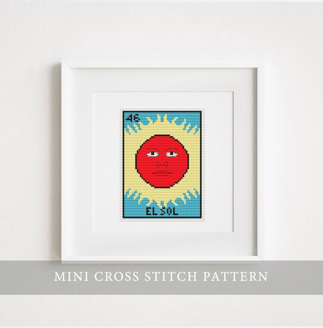 Sun Cross Stitch Pattern, Mexican Illustration, Mexican Cross Stitch ...