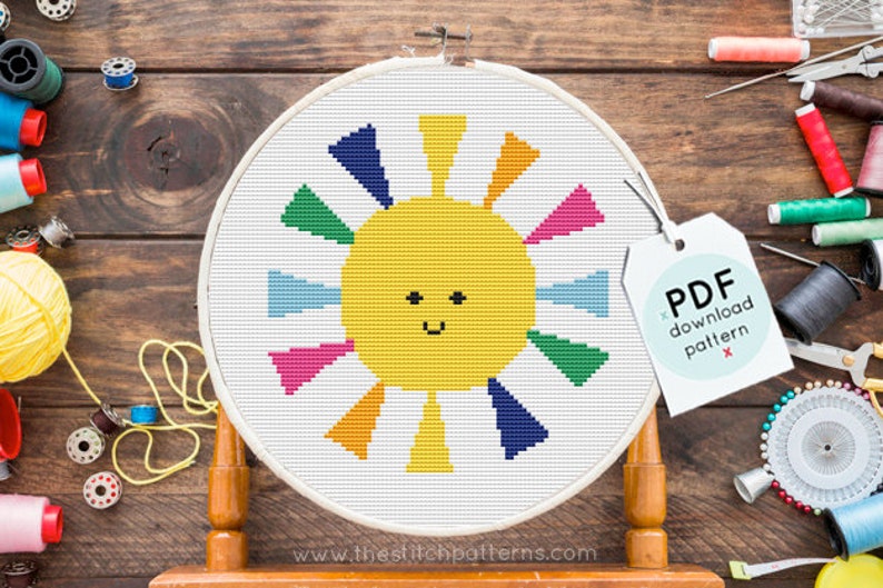 Nursery CROSS STITCH PATTERN Sun Cross Stitch Modern Pattern - Etsy