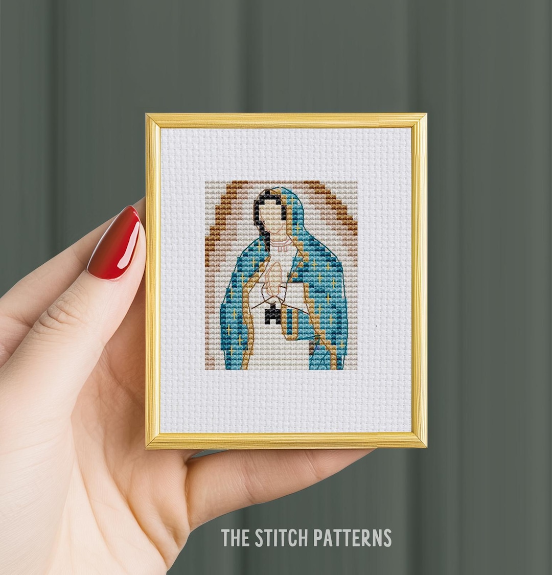 Virgin of Guadalupe Mini Cross Stitch Pattern, Catholic Embroidery Art ...