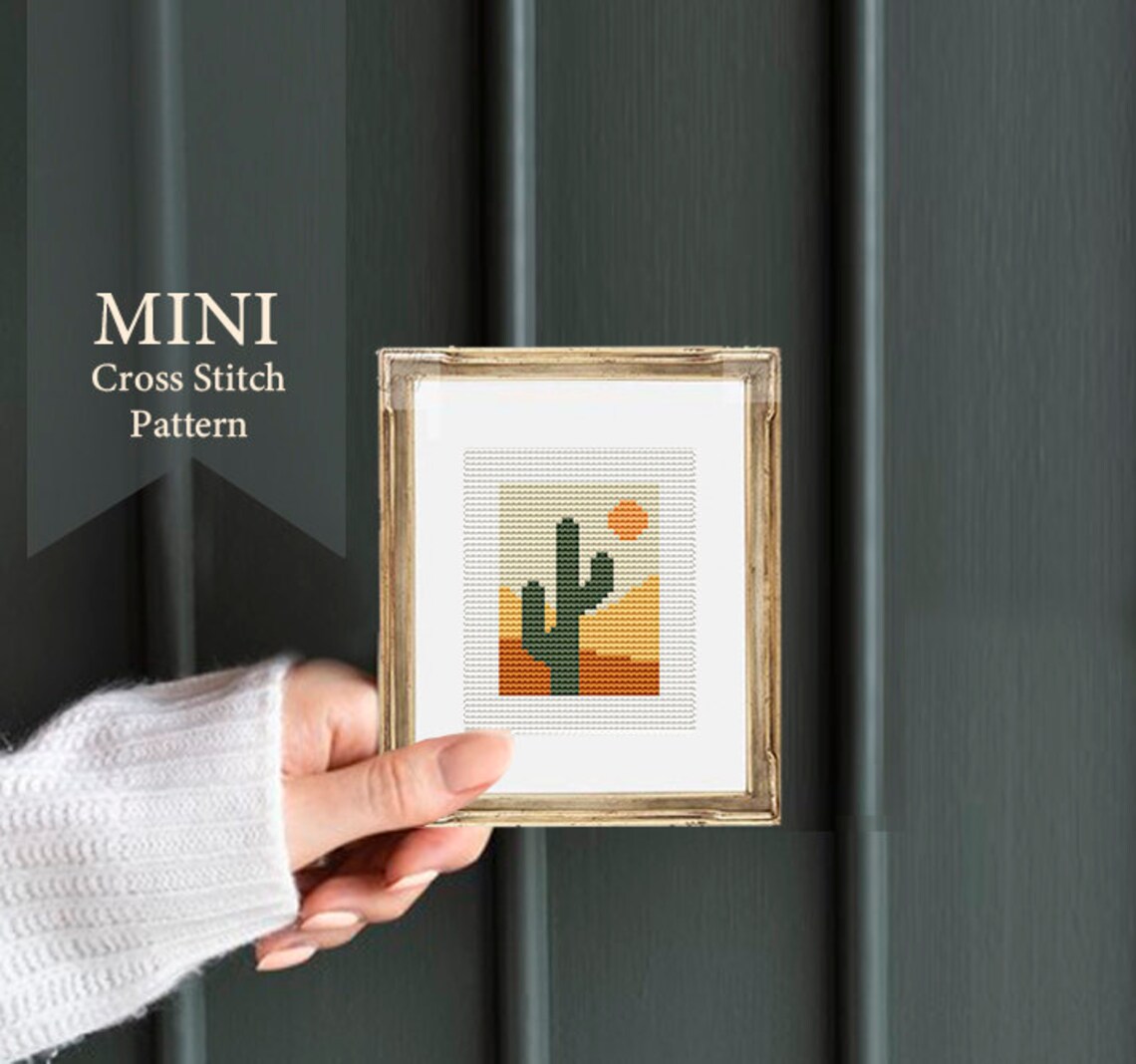 Tiny Desert cross stitch pattern miniature cross stitch | Etsy