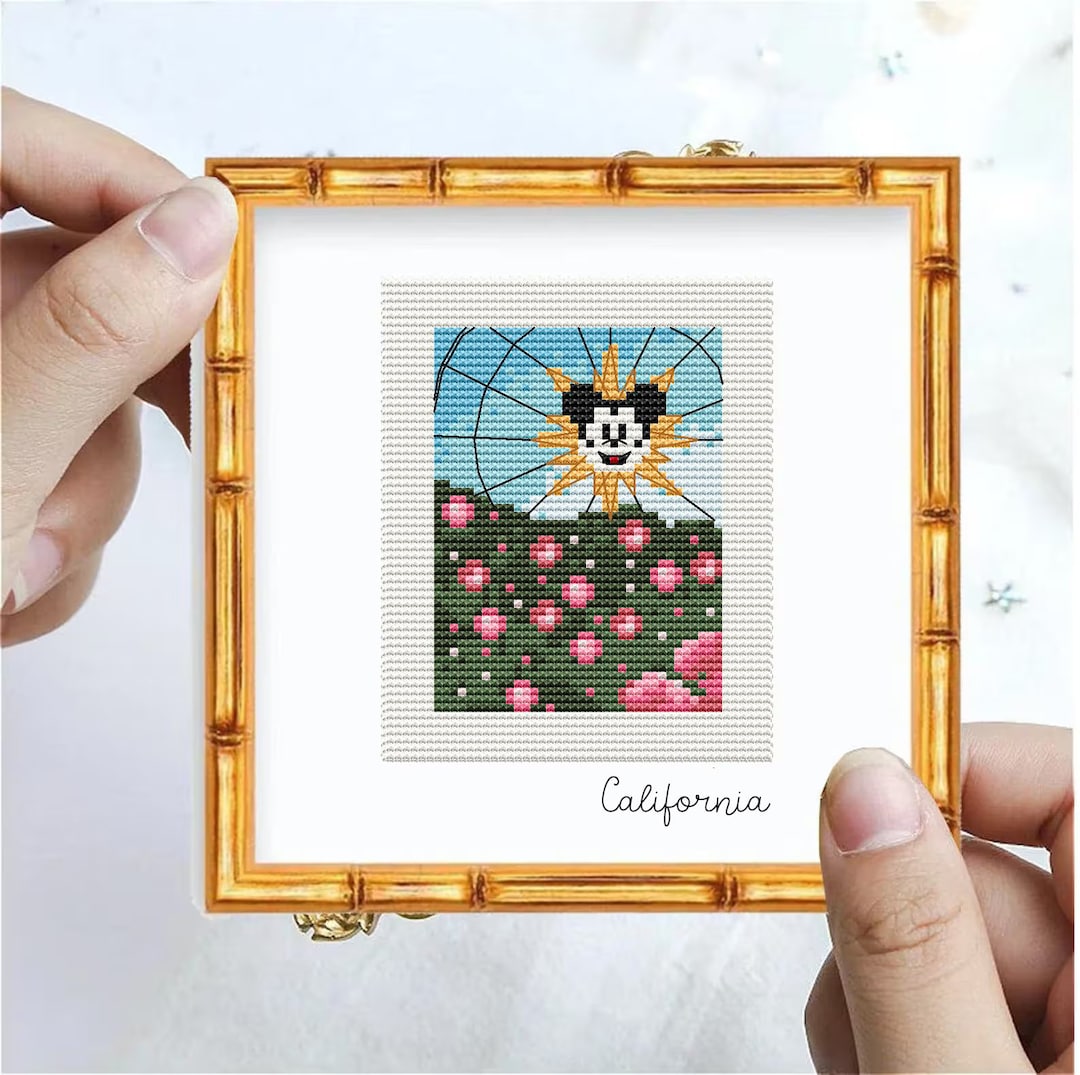 California Cross Stitch Pattern, Disneyland Stitch, Mini Cross Stitch ...