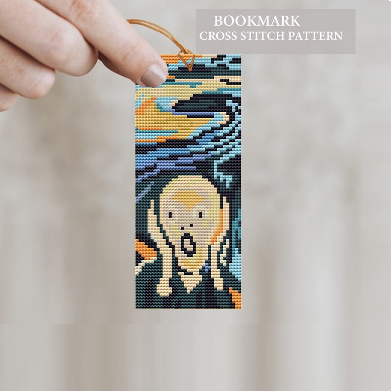 The Scream Cross-stitch Pattern Bookmark Mini Art PDF - Etsy