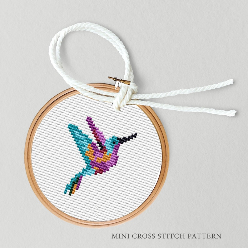 Hummingbird Small Cross Stitch Pattern Hummingbird Mini - Etsy