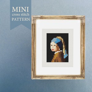 Mini Masterpieces, Cross Stitch Pattern Tiny Art,girl With a Pearl ...