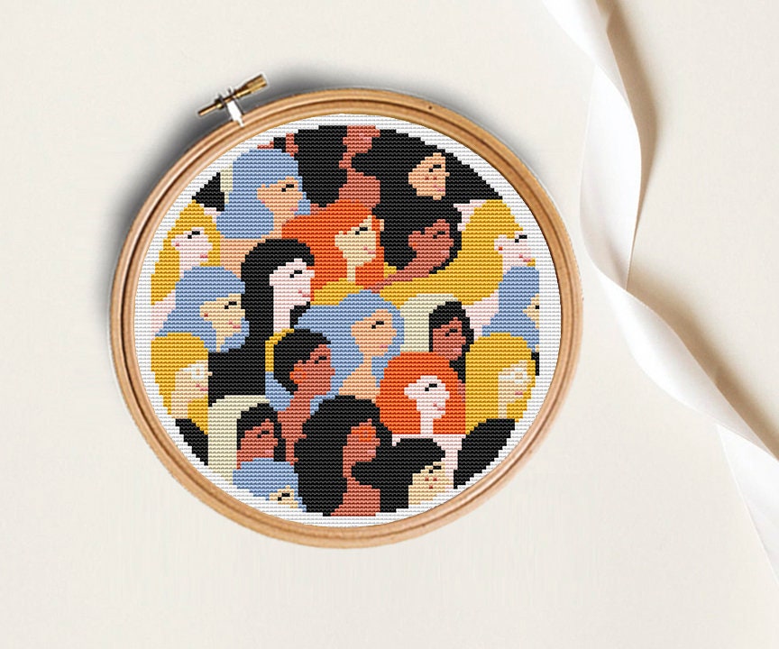 Female Cross Stitch Pattern, Woman Cross Stitch, Modern Cross Stitch ...