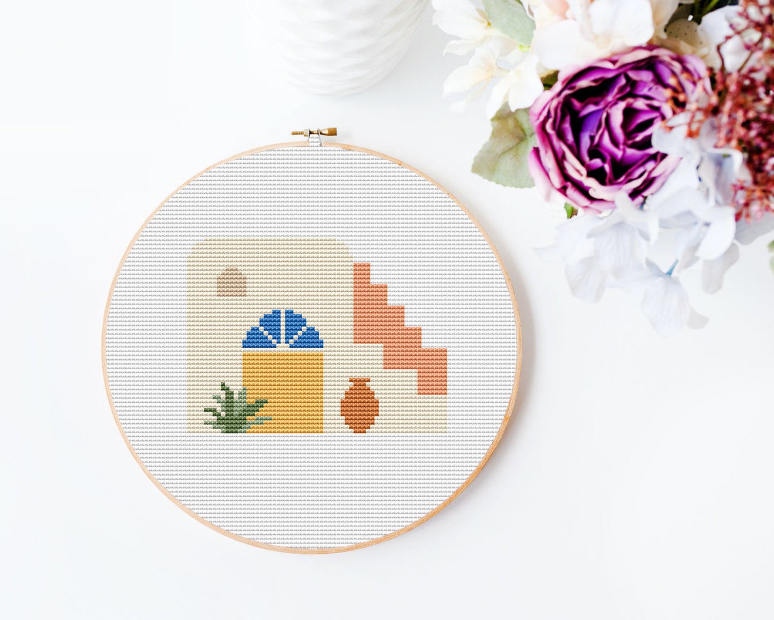 Set of 9 Modern Cross Stitch Pattern,summer Cross Stitch,floral Pattern ...