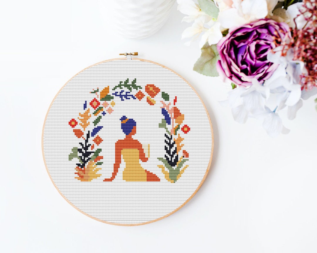 Female Cross Stitch Pattern, Modern Cross Stitch PDF, Woman Abstract ...