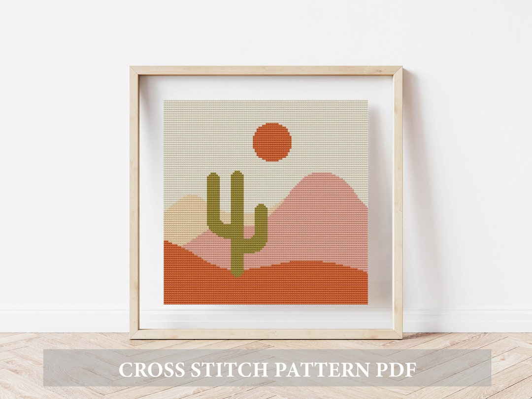 Desert Cross Stitch Pattern, Sunset Cross Stitch,pdf Pattern, Landscape ...