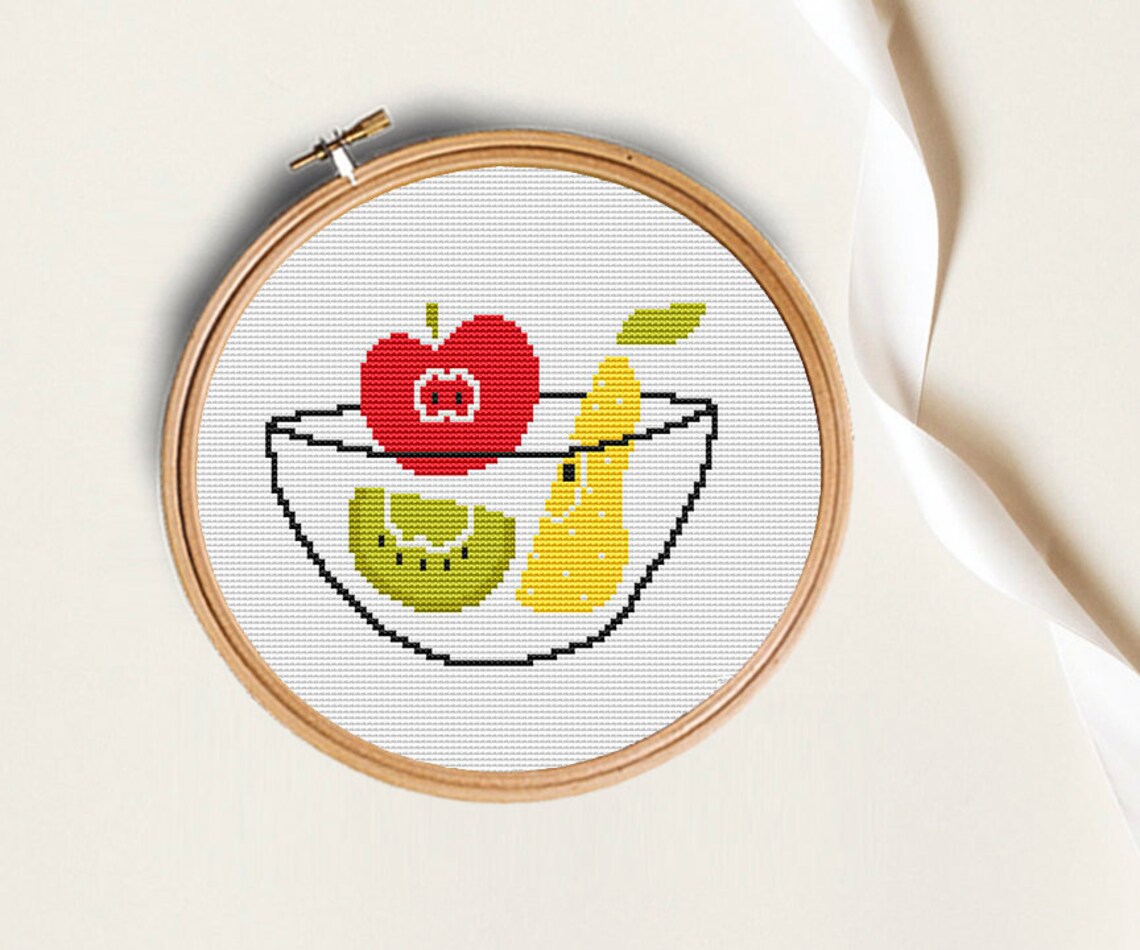 Set of 2 PDF Pattern Food Cross Stitch Pattern DIY Food - Etsy
