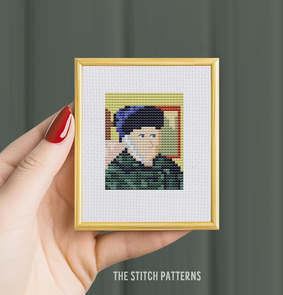 Mini Cross Stitch Pattern, Selfportrait With Bandaged Ear, Mini Pixel ...