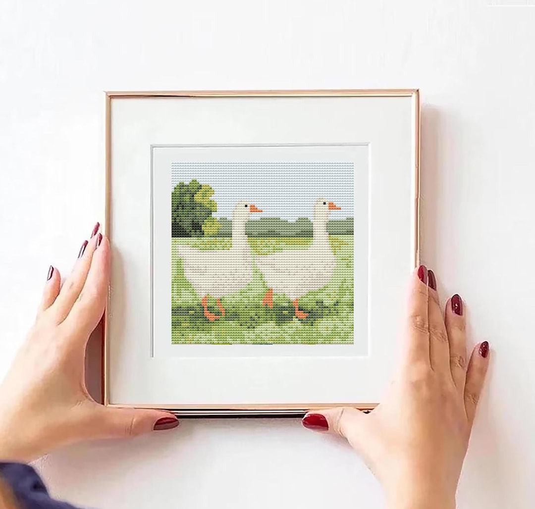 Goose Cross Stitch Pattern: Easy Beginner Needlepoint (PDF Pattern) - Etsy