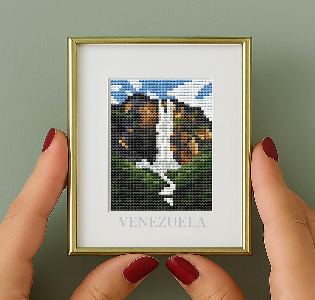 Venezuela Cross Stitch Pattern: Landscape Mountain Scene (PDF ...