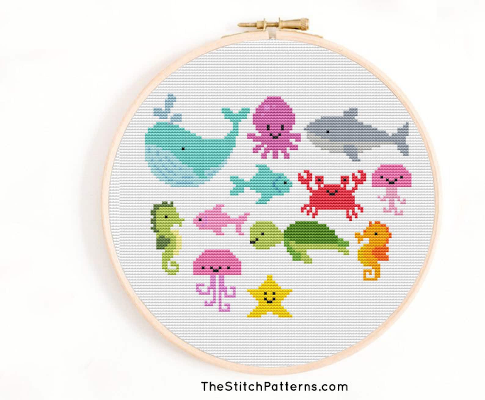 Sea Animals Nursery Cross Stitch Patterns Nursery Cross - Etsy Singapore