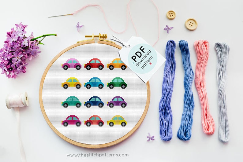 Cars Cross Stitch Patterns Modern Cross Stitch Pattern - Etsy Australia