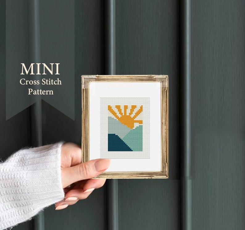 Mini Boho Sun Cross Stitch Pattern PDF Sunset Cross Stitch - Etsy