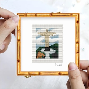 Brazil Cross Stitch Pattern, Christ the Redeemer, Rio De Janeiro ...