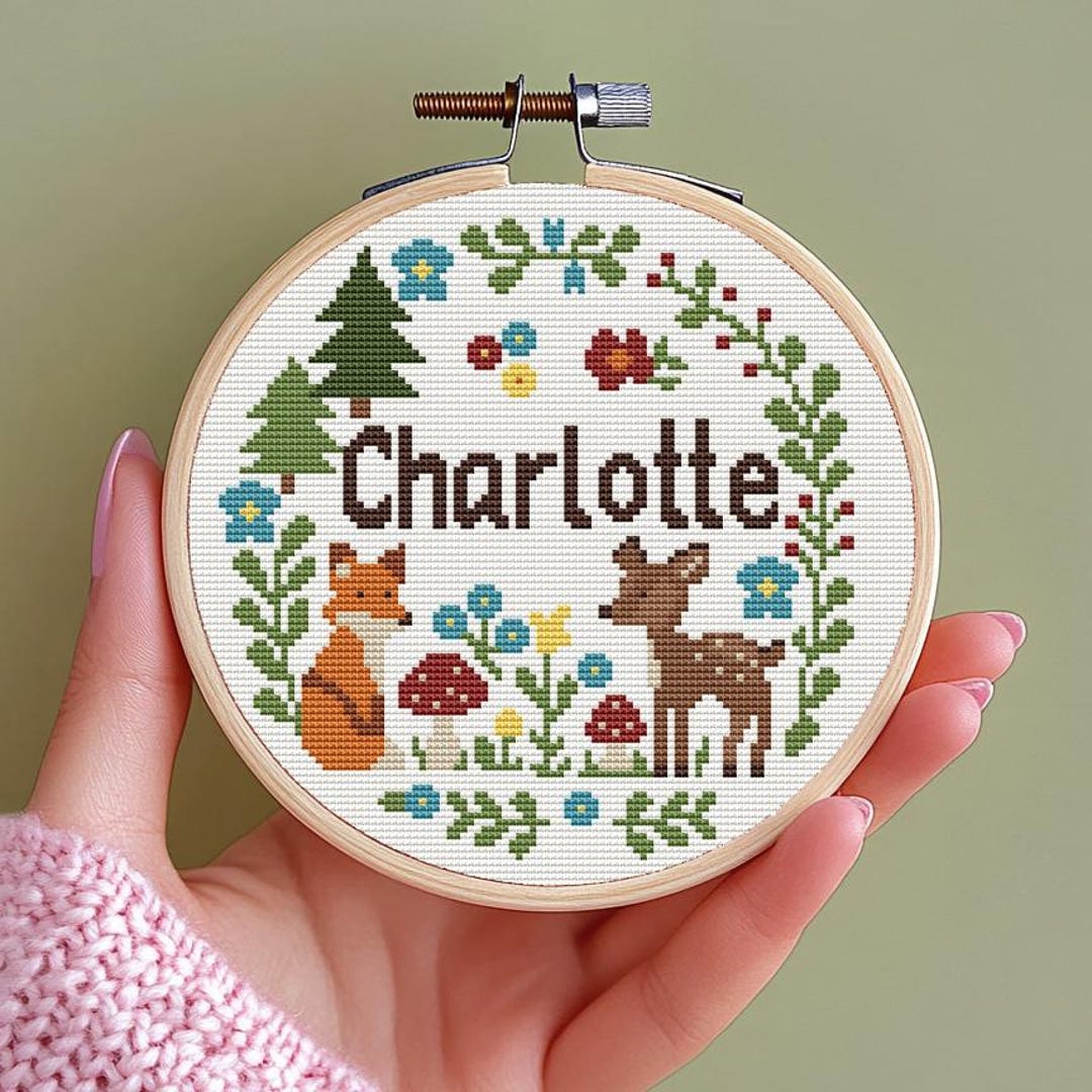 Custom Woodland Cross Stitch Pattern: Forest Animals Nursery Decor (PDF ...