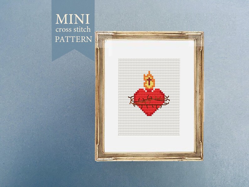 Mini Catholic Cross Stitch Pattern Tiny Cross Stitch Sacred - Etsy