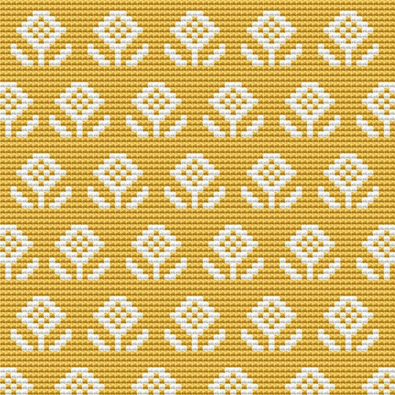 Kogin Style Cross Stitch Pattern: Japanese Floral Design (PDF Pattern ...