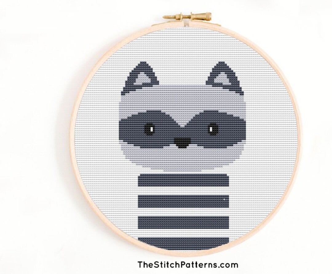 Raccoon Cross Stitch Pattern, Baby Raccoon Cross Stitch, Nursery Cross ...