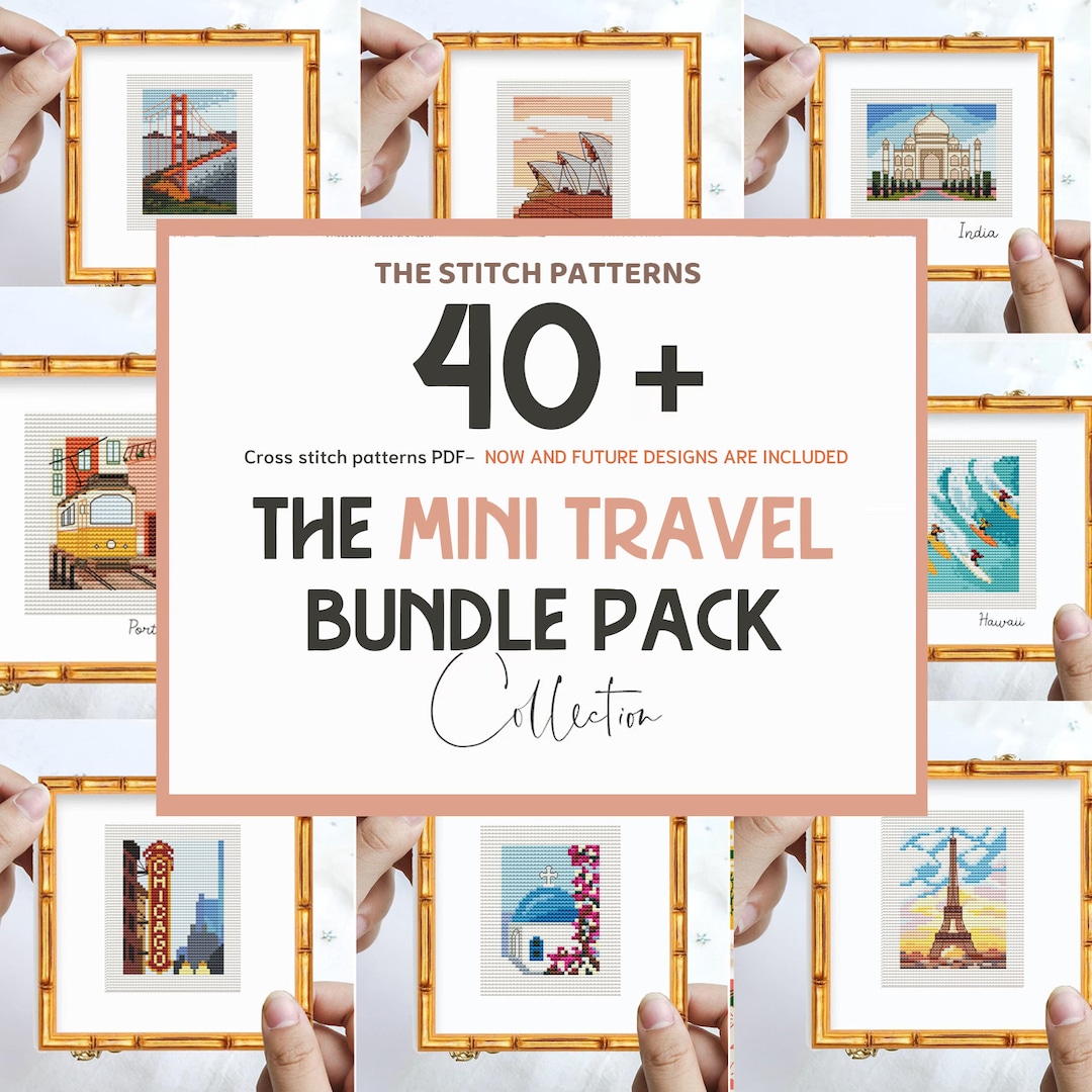 Mini Cities Cross Stitch Patterns: Travel Bundle (PDF) - Etsy