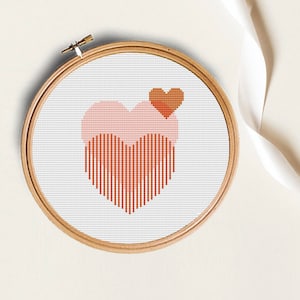 Boho Hoop Art,boho Heart Cross Stitch Pattern,heart Embroidery,home ...