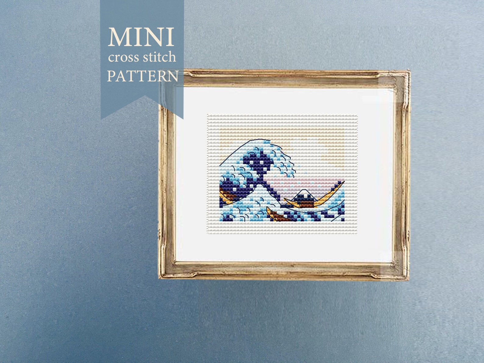 The Great Wave off Kanagawa Mini Cross Stitch Pattern PDF - Etsy