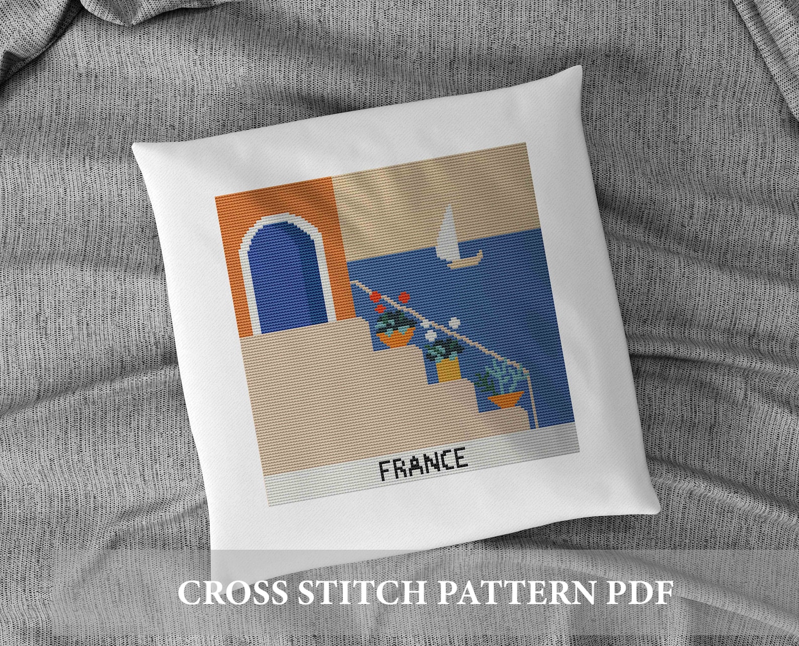 France Cross Stitch Pattern,printable PDF Pattern , Easy Stitch,french ...