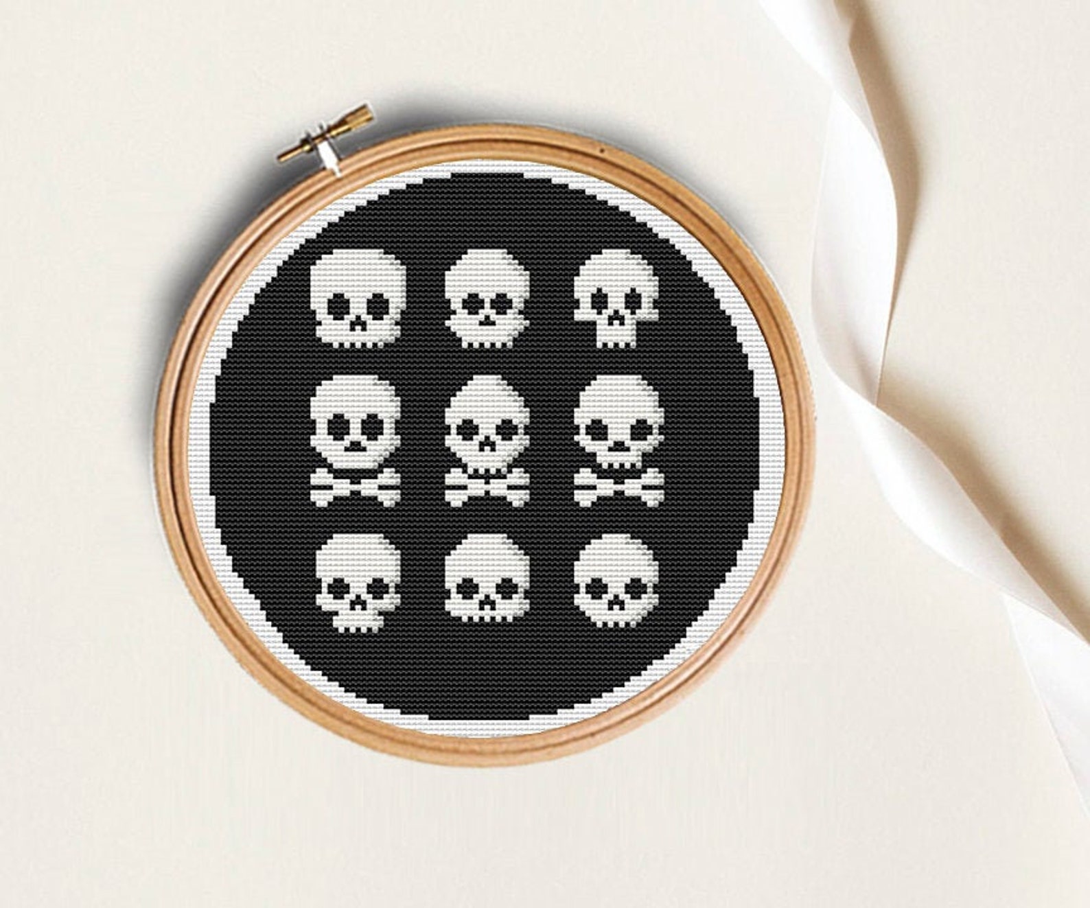 Skeleton Cross Stitch Pattern Skull Pattern skull Embroidery | Etsy