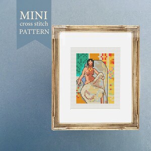 Yellow Odalisque Henry Matisse Mini Cross Stitch Pattern Art - Etsy