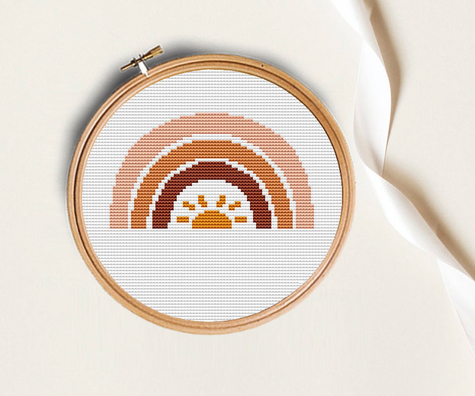 Boho sun sun cross stitch modern pattern nursery cross | Etsy